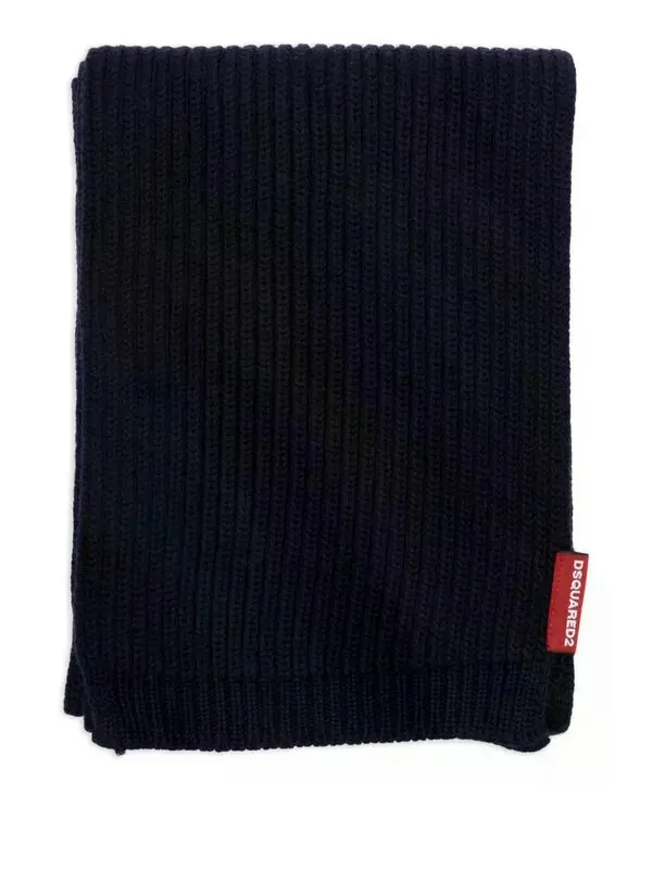 Dsquared2 Ribbed Wool Beanie - Blue