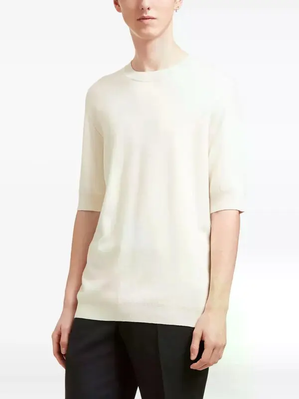 AIEZEN Crew-neck Half-sleeve T-shirt - White