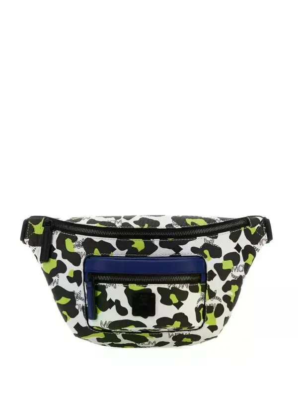 Mcm Mini Fursten Leopard-print Belt Bag - White