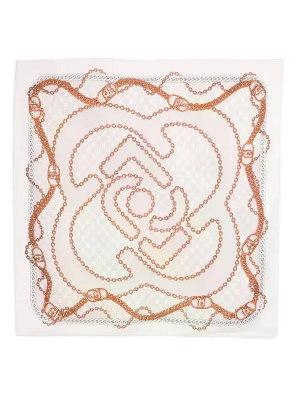 Liu Jo Catena Chain-print Silk Scarf - Neutrals