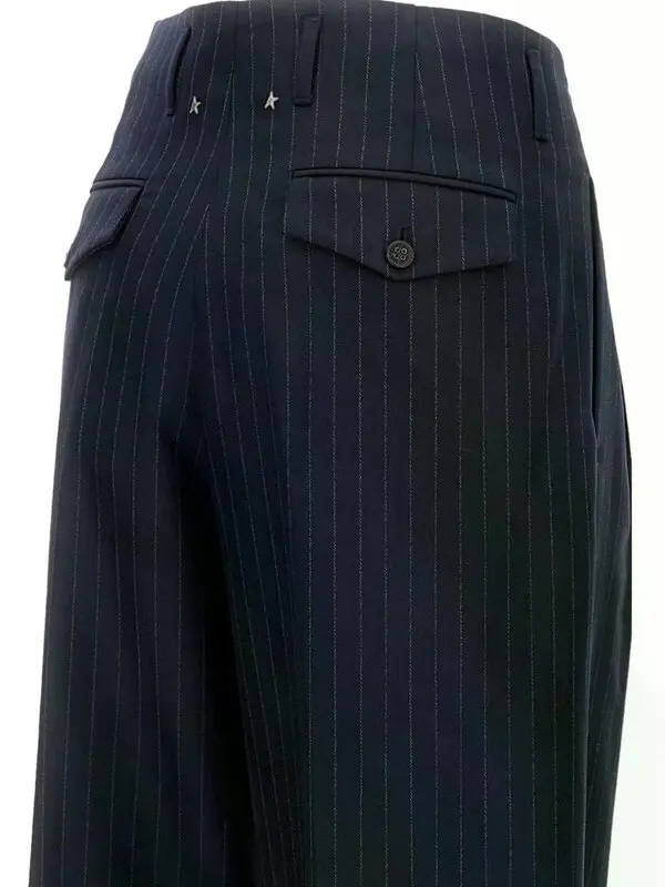 GOLDEN GOOSE Pinstripe Pleated Trousers - Blue