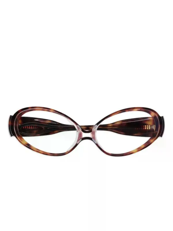 Henrik Vibskov Upside Down Oval-frame Sunglasses - Brown