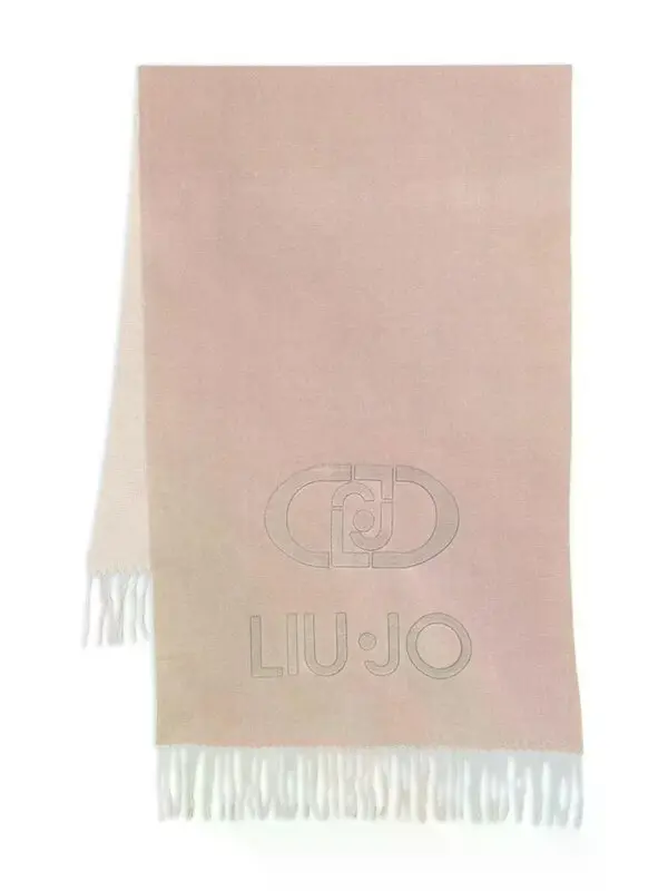 Liu Jo Logo-embroidered Fringed Scarf - Neutrals