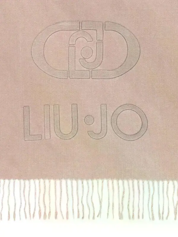 Liu Jo Logo-embroidered Fringed Scarf