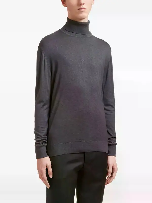 AIEZEN Roll-neck Ribbed Sweater