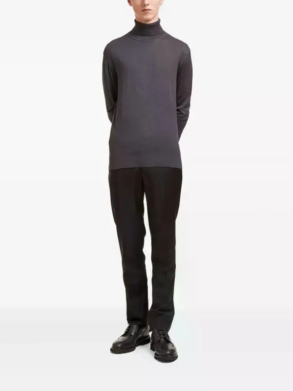 AIEZEN Roll-neck Ribbed Sweater