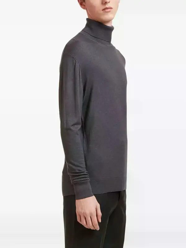 AIEZEN Roll-neck Ribbed Sweater