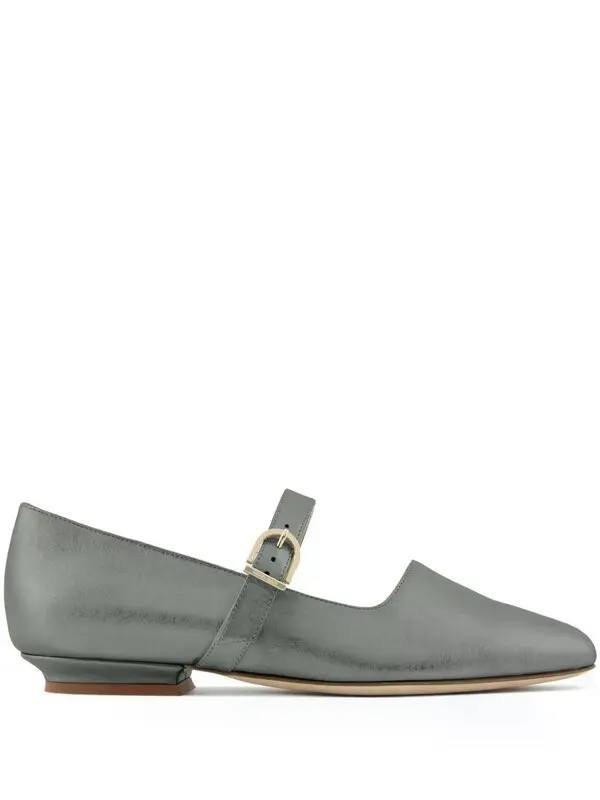 Giorgio Armani Lamé-effect Leather Ballerina Shoes