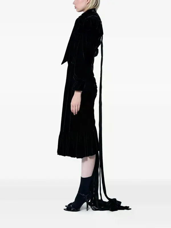 Balenciaga Ruffled Lace-up Midi Dress