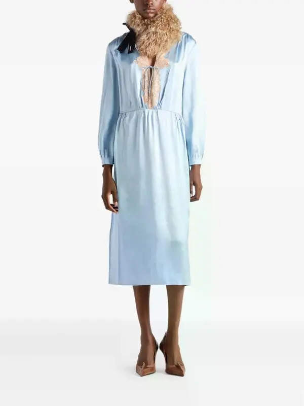 Prada Lace-trim Midi Dress