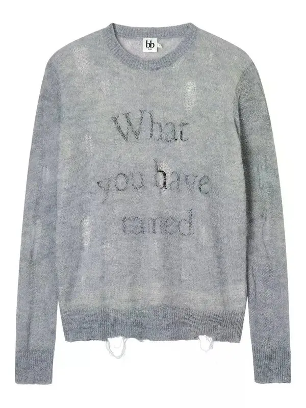 B+AB Distressed Sweater - Grey