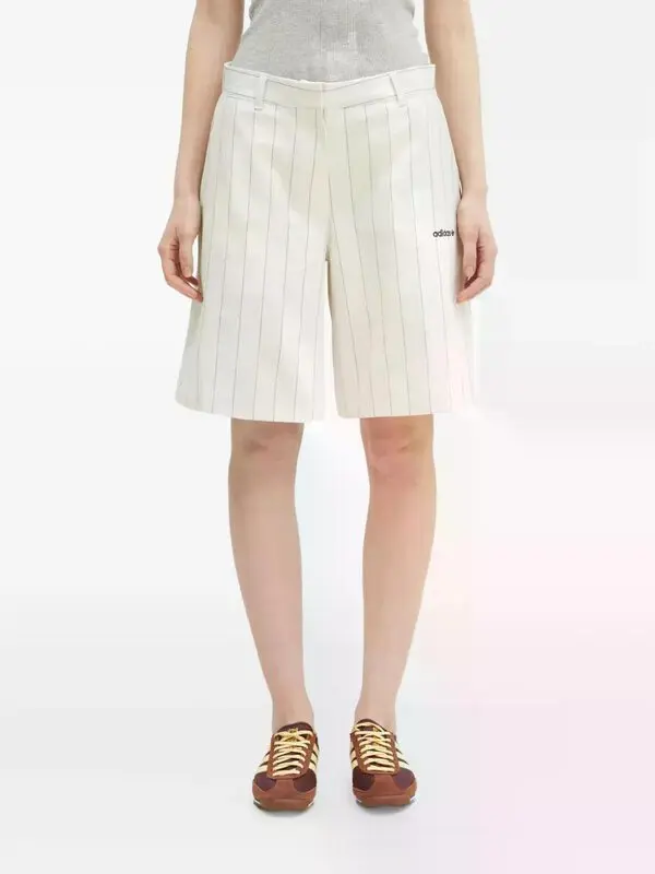 Adidas Pinstriped High-waisted Shorts