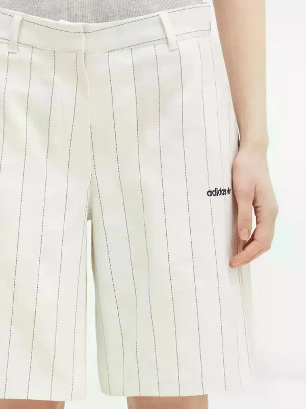 Adidas Pinstriped High-waisted Shorts