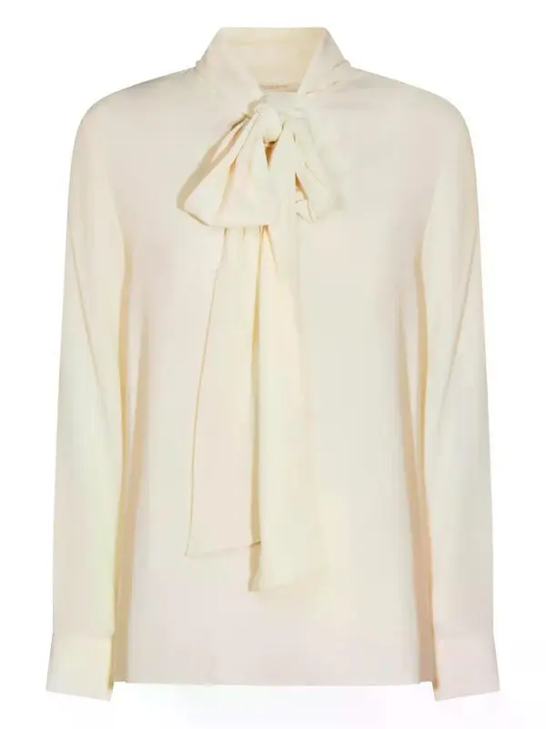 GLANSHIRT Pussy-bow Long-sleeve Blouse - Neutrals
