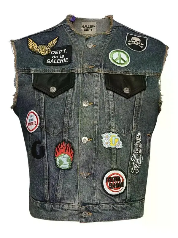 GALLERY DEPT. Embroidered Patches Denim Vest - Blue