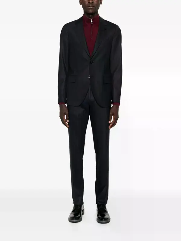 LARDINI Pinstripe Cotton Suit - Blue