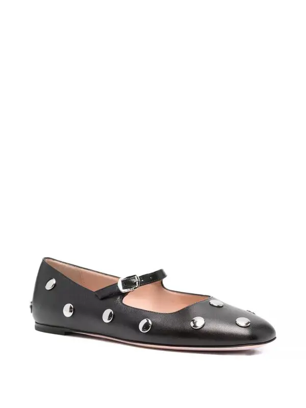 Bally Studded Leather Ballet Flats