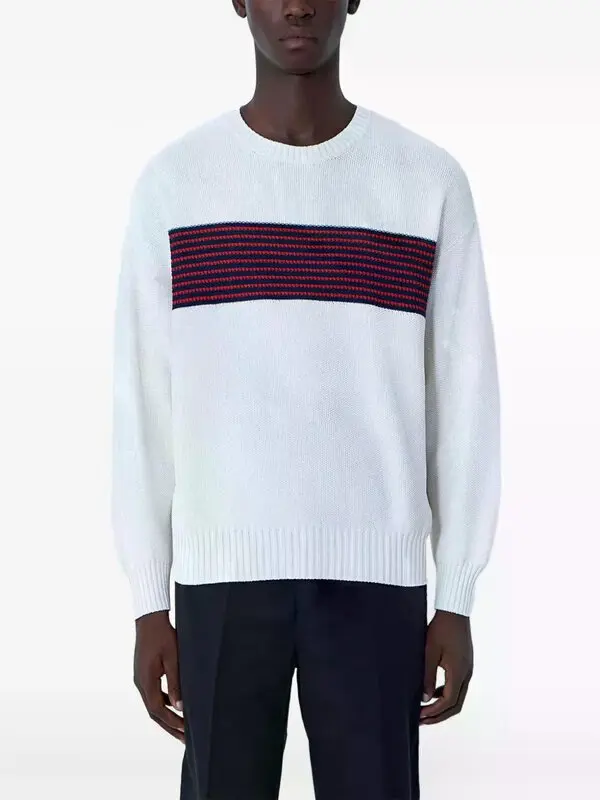 Visvim Striped-detail Crew-neck Jumper