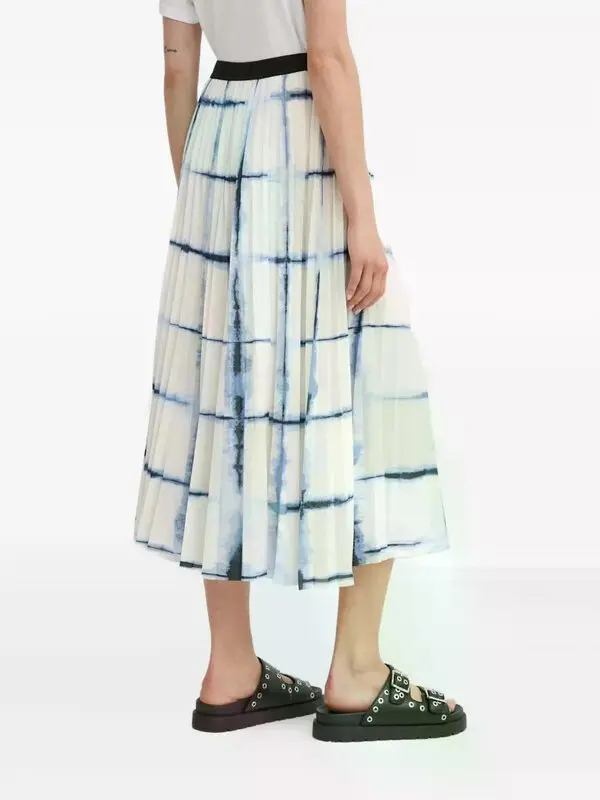 Munthe Grid-print Pleated Midi Skirt