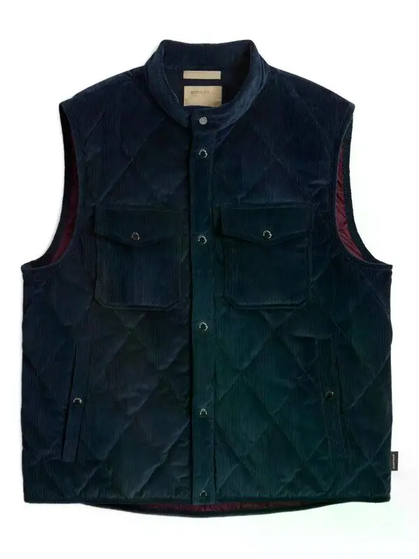 Woolrich Quilted Corduroy Vest - Blue