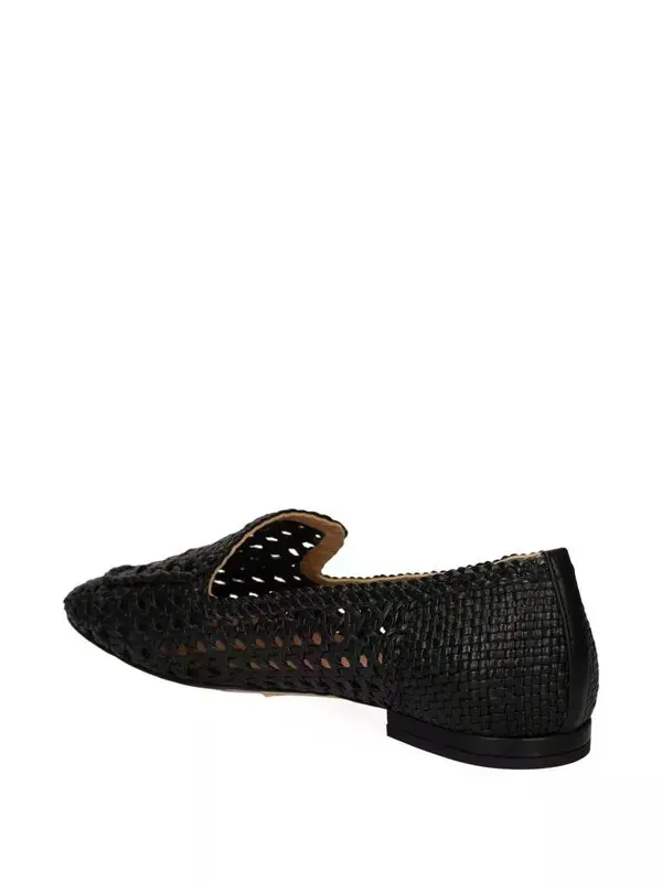 CHANTAL Woven Leather Loafers - Black
