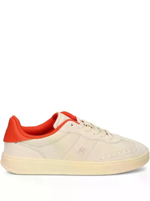 Tommy Hilfiger Heritage Perforated Leather Sneakers - Neutrals