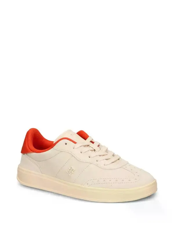 Tommy Hilfiger Heritage Perforated Leather Sneakers - Neutrals