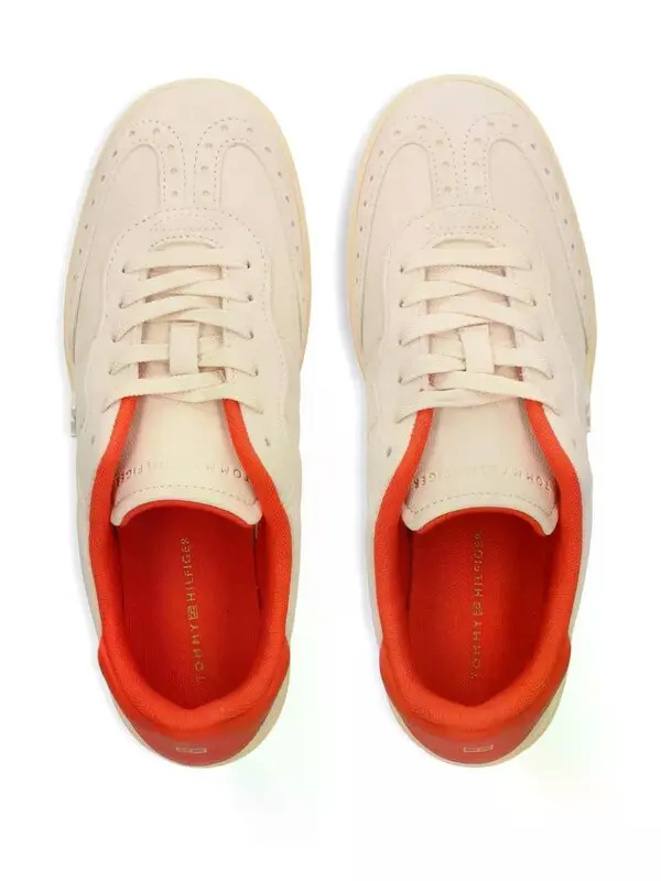 Tommy Hilfiger Heritage Perforated Leather Sneakers - Neutrals