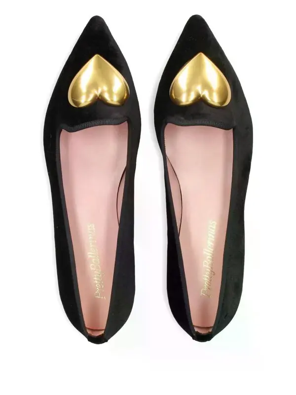Pretty Ballerinas Ella Heart-embellished Ballet Flats - Black
