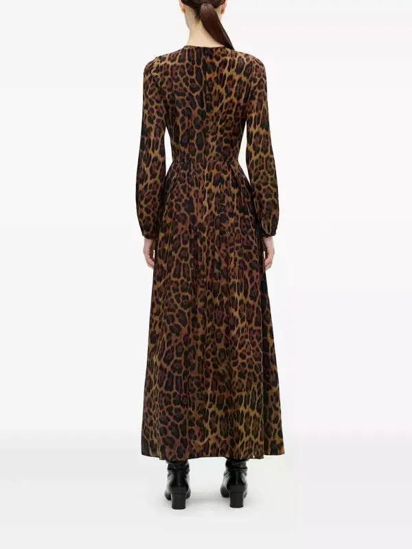 Adam Lippes Leopard Print Pleated Dress