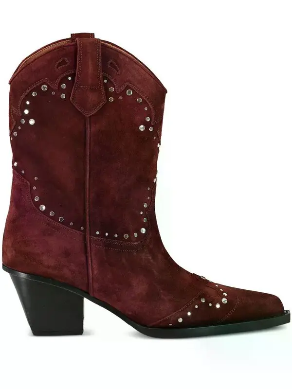 Paris Texas 60mm Janice Studded Boots - Brown