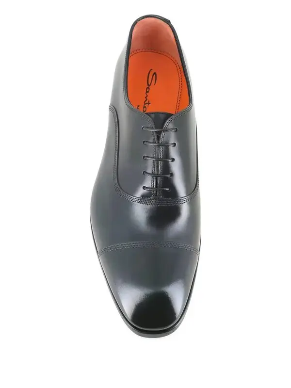 Santoni Cap-toe Oxford Lace-up Shoes - Black