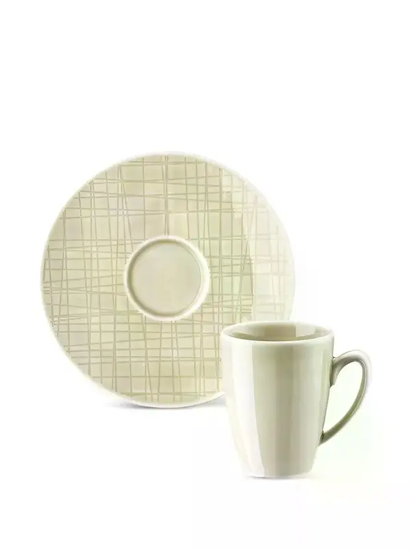 ROSENTHAL Cross-hatch Espresso Cups And Saucers - Neutrals