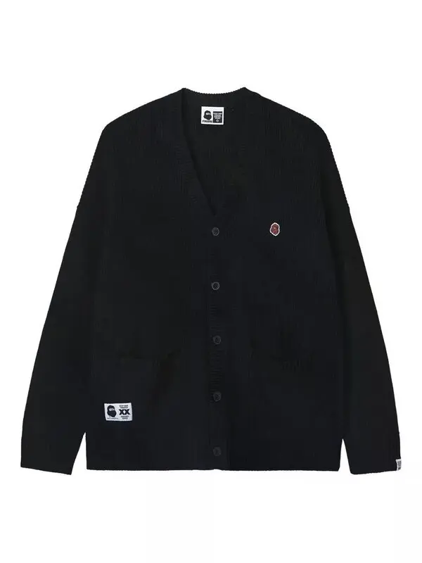 FINGERCROXX Patch-pocket Ribbed Cardigan