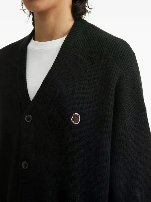 FINGERCROXX Patch-pocket Ribbed Cardigan