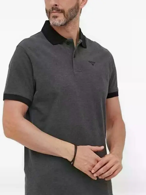 Barbour Contrast-collar Polo Shirt - Black