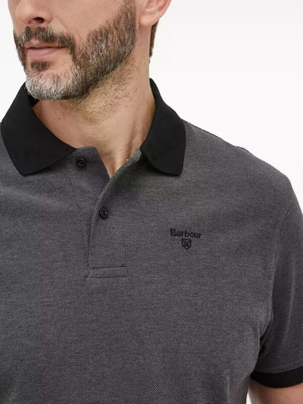 Barbour Contrast-collar Polo Shirt - Black