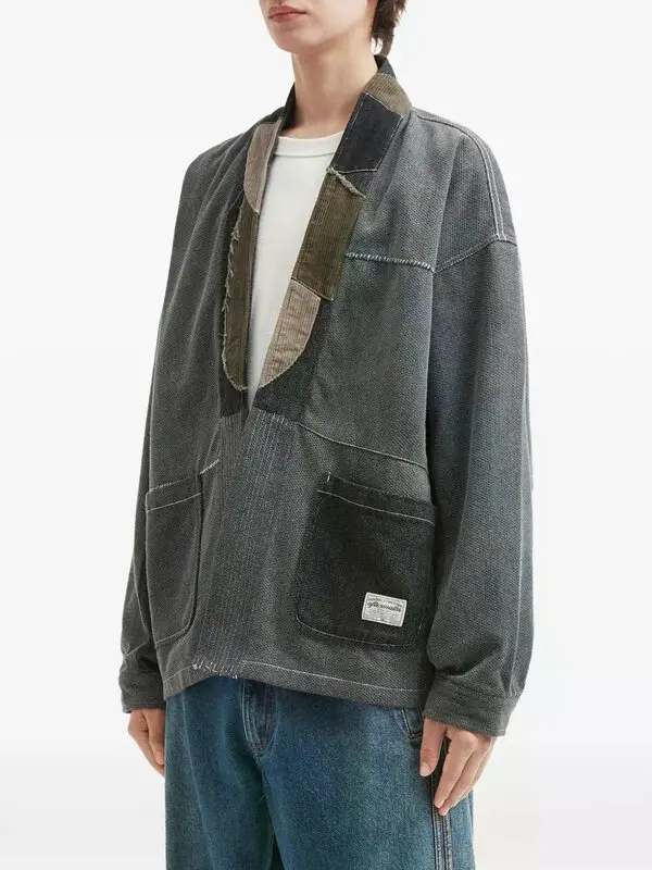 AFTERMATHS Panelled Patchwork Jacket - Grey