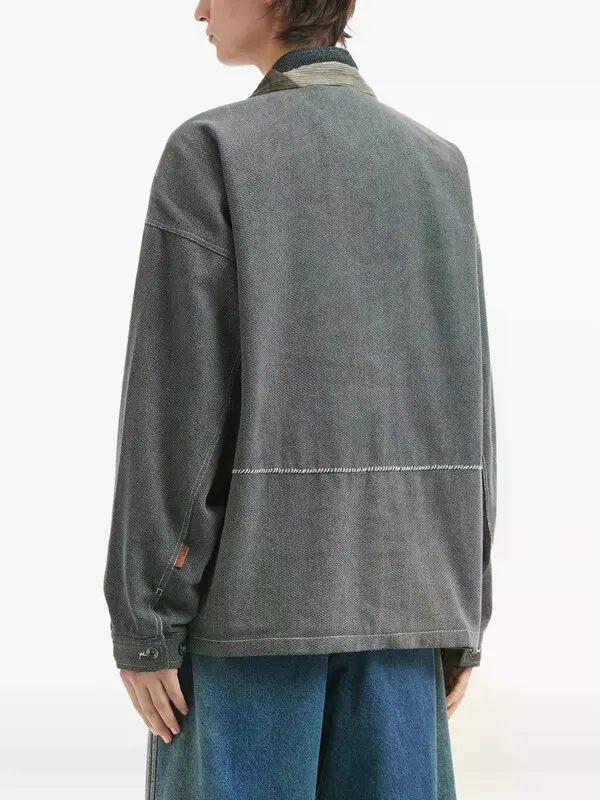 AFTERMATHS Panelled Patchwork Jacket - Grey