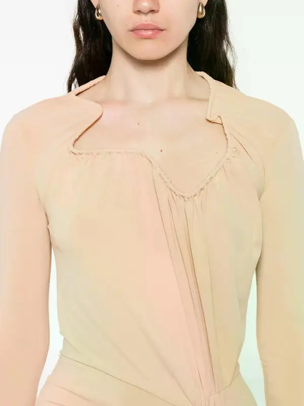 Victoria Beckham Gathered-detail Maxi Dress - Neutrals