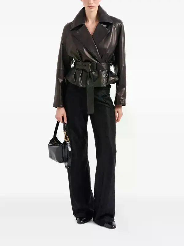 Giorgio Armani Belted Leather Jacket