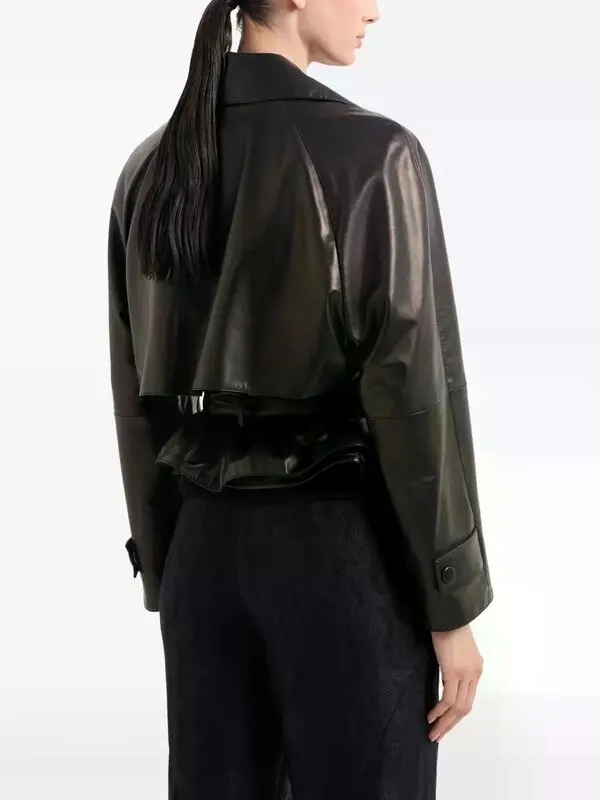 Giorgio Armani Belted Leather Jacket