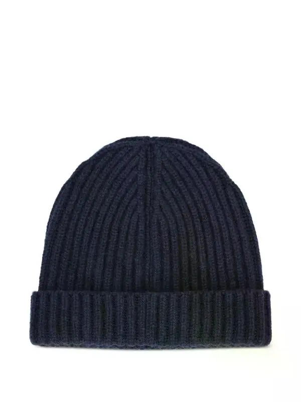 Loro Piana Ribbed Cashmere Beanie - Blue