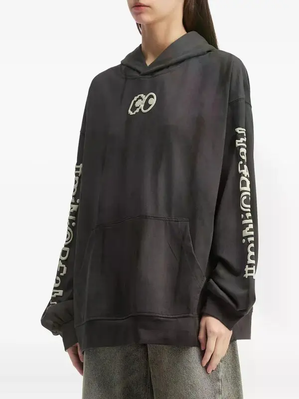 MINI CREAM Eye-embellished Hoodie
