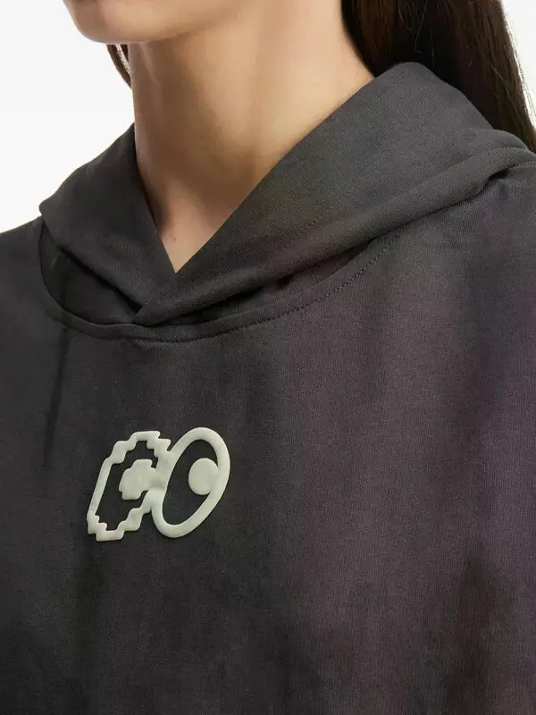 MINI CREAM Eye-embellished Hoodie
