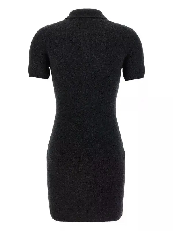 open lace back dress Ribbed Knit Bodycon Midi Dress with Ruffle Hem – The Pink Room main image 1