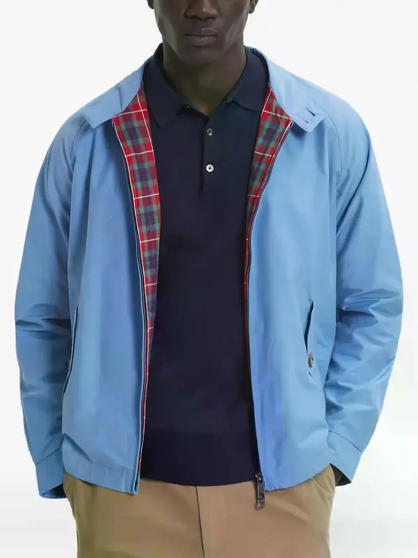 BARACUTA Zip-front Jacket With Plaid Lining