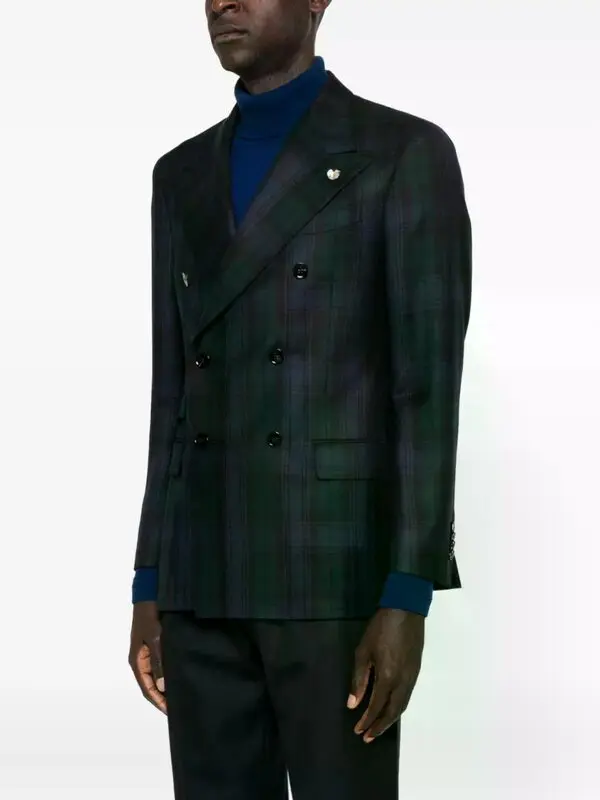 GABRIELE PASINI Double-breasted Plaid Jacket