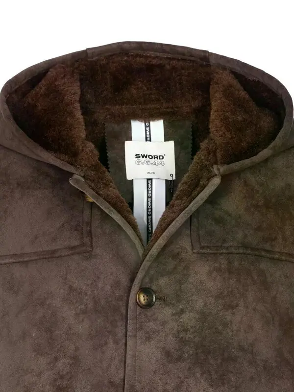 SWORD 6644 Faux-shearling Hooded Jacket