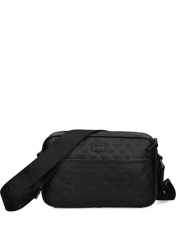 Emporio Armani Logo-debossed Messenger Bag - Black